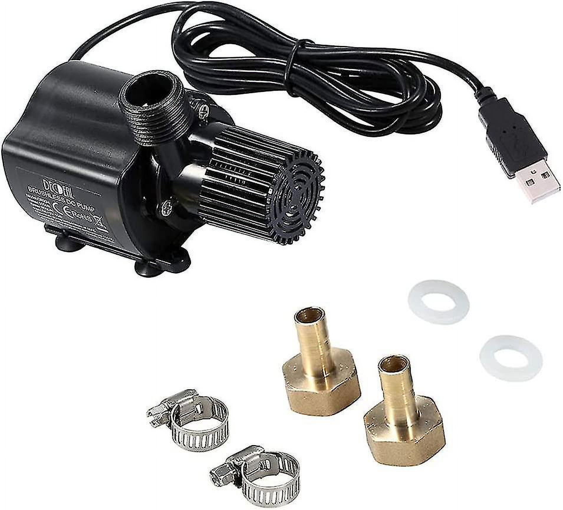 Garden Fountain Pump - Usb - With 2 Brass Nozzles And Usb Charging ...