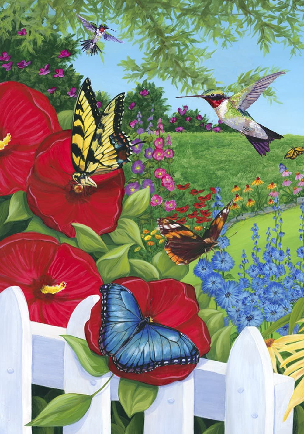 Garden Frenzy Flower Flag 12x18 Inch Double Sided Flower Garden Flag ...