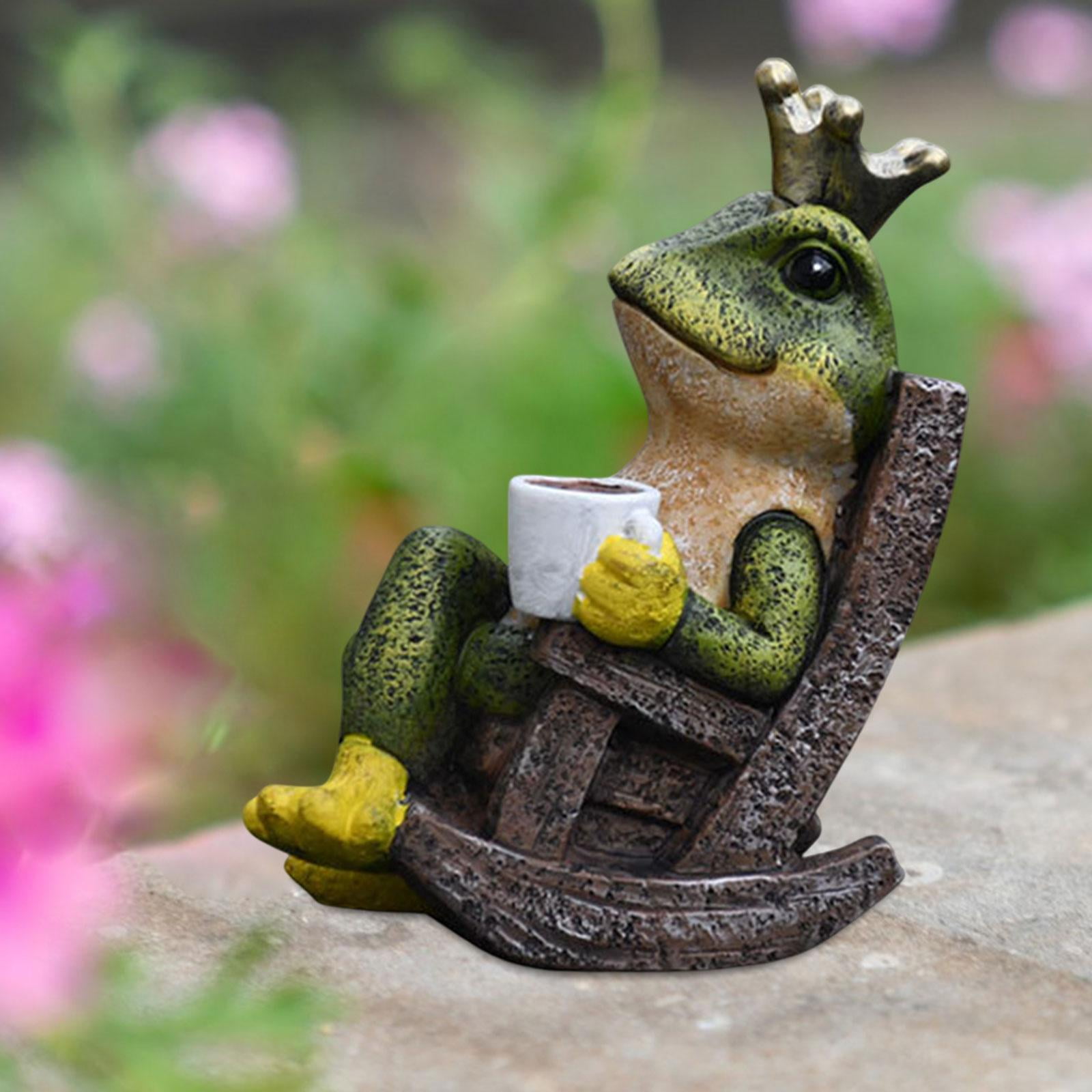 Garden Frog Figurine Animal Ornament Outdoor Garden Sculpture Funny ...