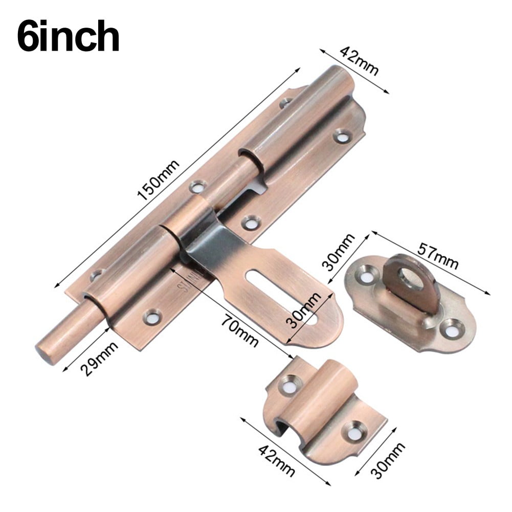 Garden Gate Bolts，Slide Door Bolt Locks Latch for External Internal Doors Red Bronze 6 Inch ...