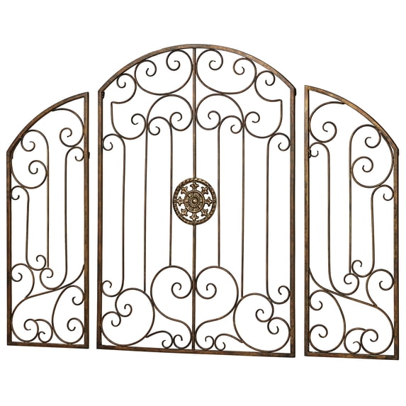 Garden Gates Wall Decor Golden Bronze Set of Three 3 - Walmart.com