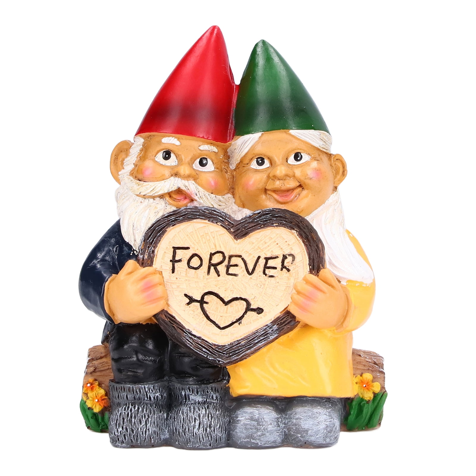 Garden Gnome Couple Statues Figurine Household Resin Art Home Desktop ...