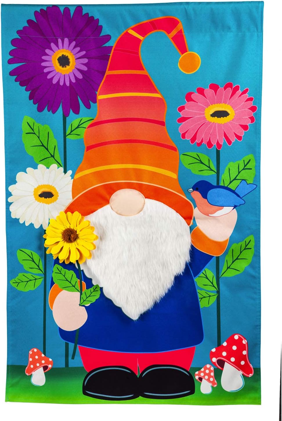 Garden Gnome Garden Linen Flag | Spring Garden Flags 12x18 double sided ...