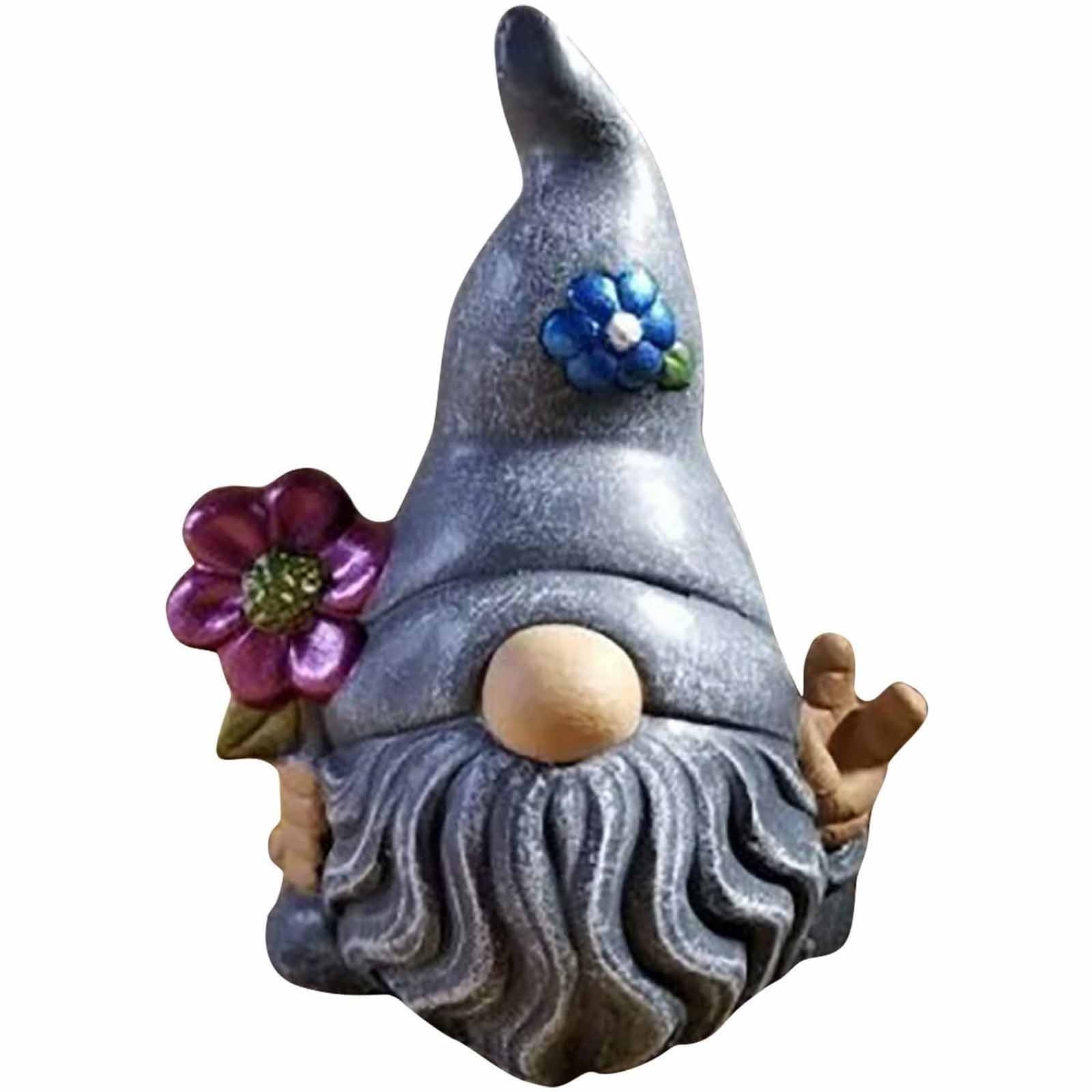 Garden Gnome Statue Collectible Figurines Miniature Resin Statue ...