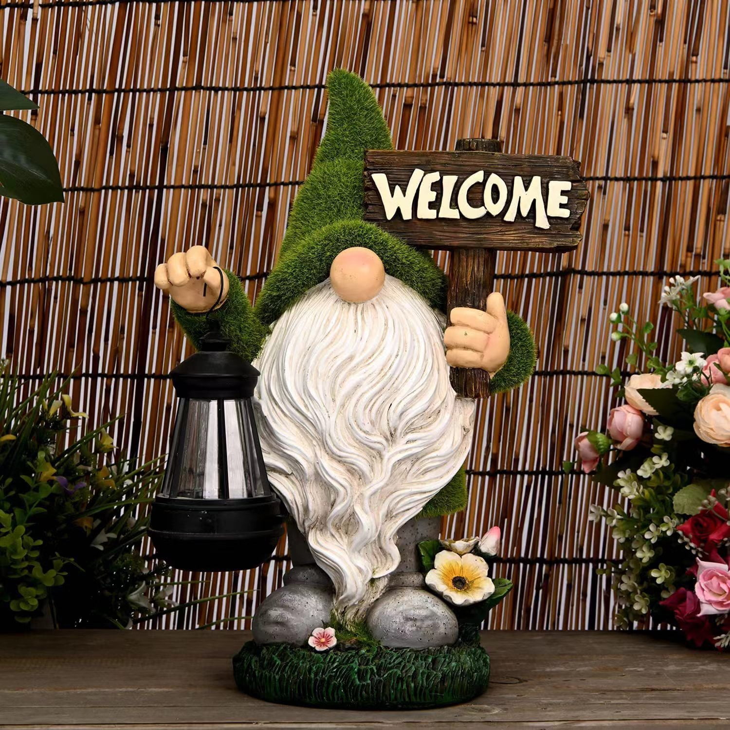 Solar Statue Fishing Gnome Garden Gnome Statue Naughty Figurine Dwarf ...