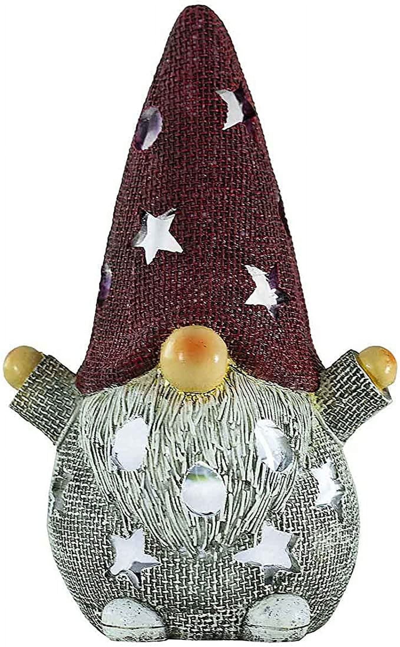 Garden Gnome Statue Outdoor, Resin Dwarf Hallow Solar Gnome Figurine ...