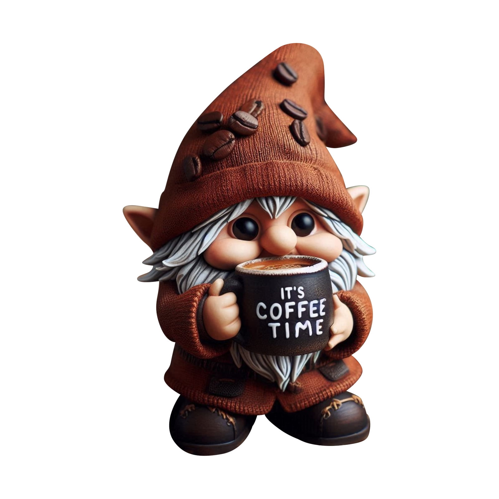 Garden Gnomes Gnomes Charming Coffee Gnome Figurine Adorable Resin ...