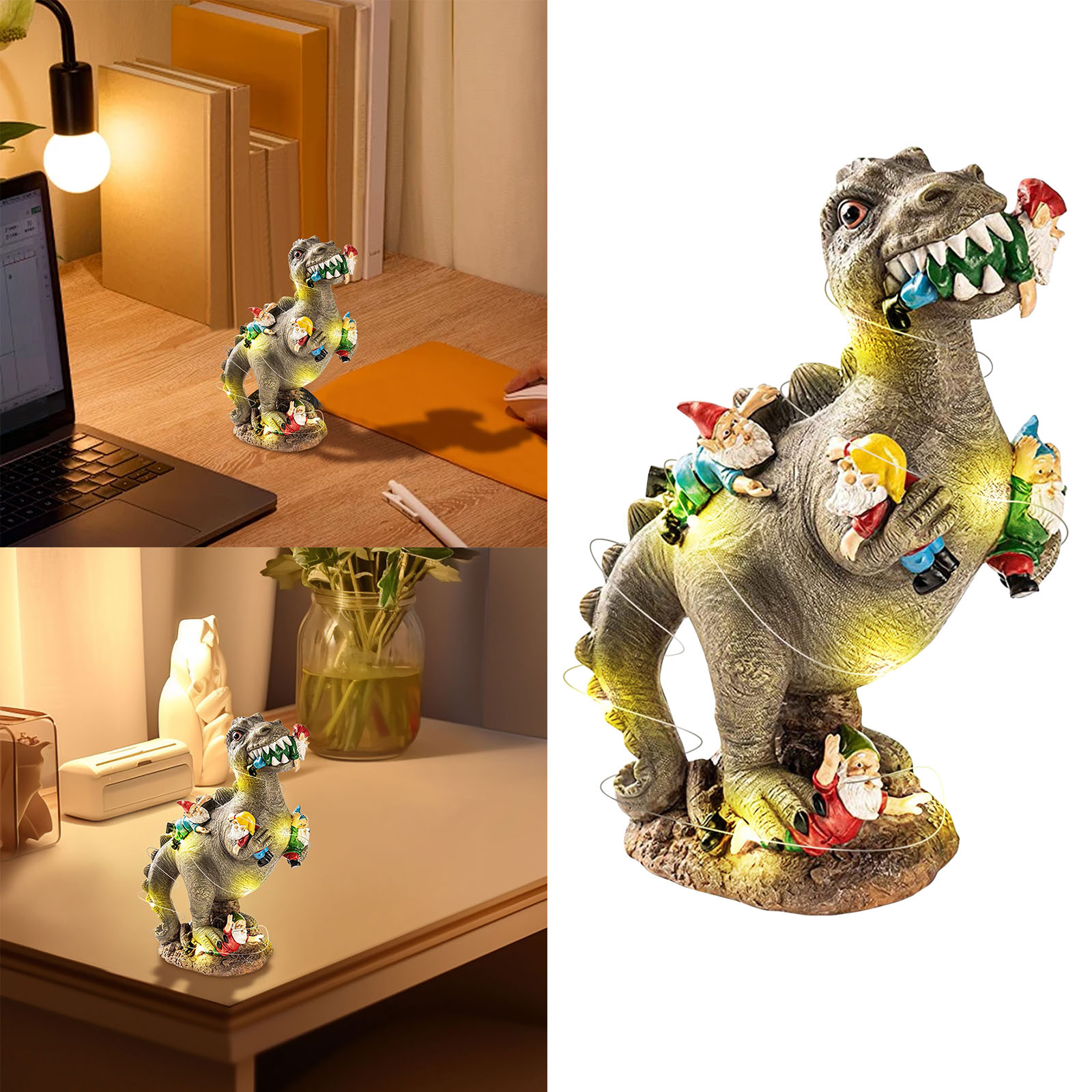 Garden Gnomes Statues Yard Decorations Outdoor Garden Decor, Dinosaur ...