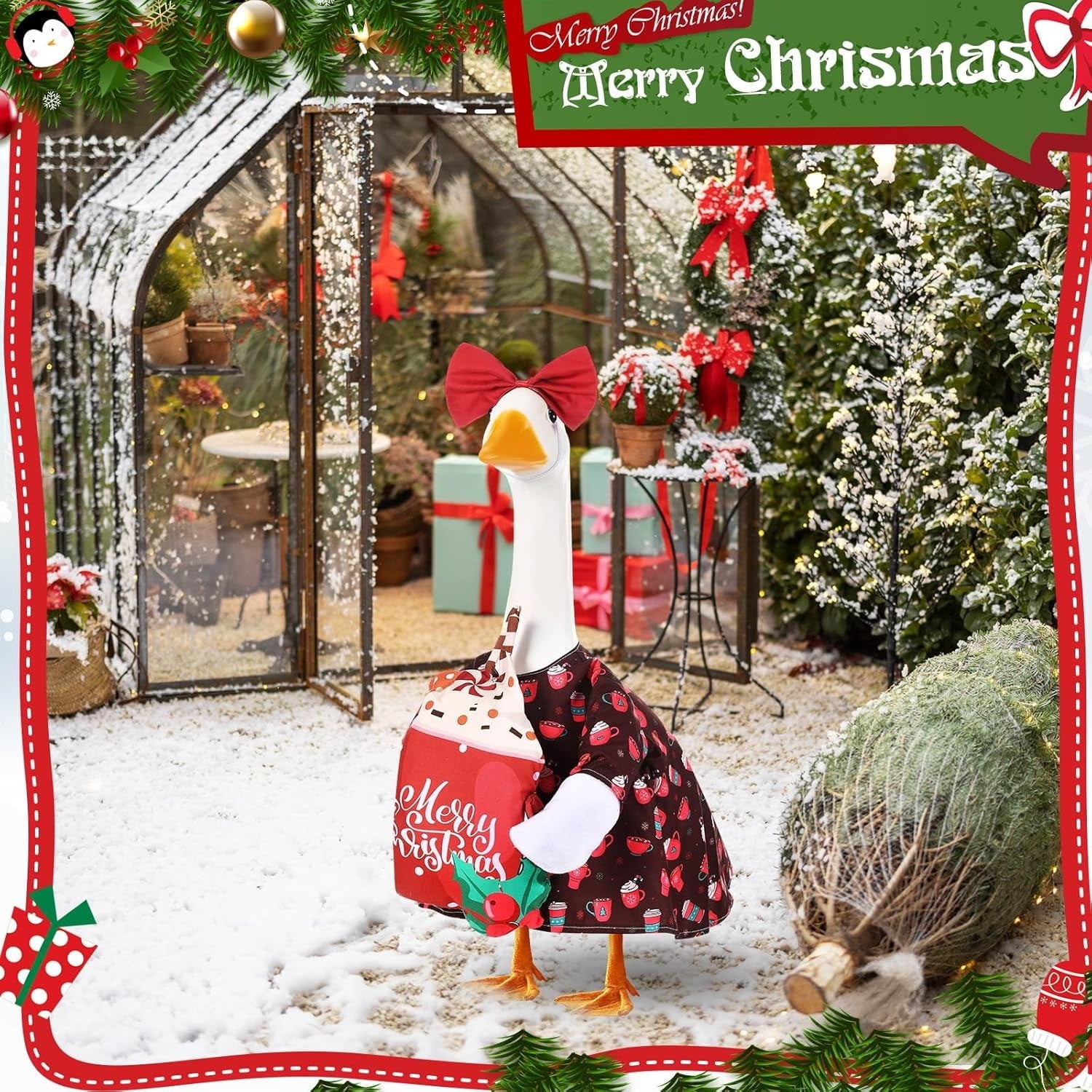 Garden Goose Decor under $5! Yannianjz Holiday Porch Goose Costume Set ...