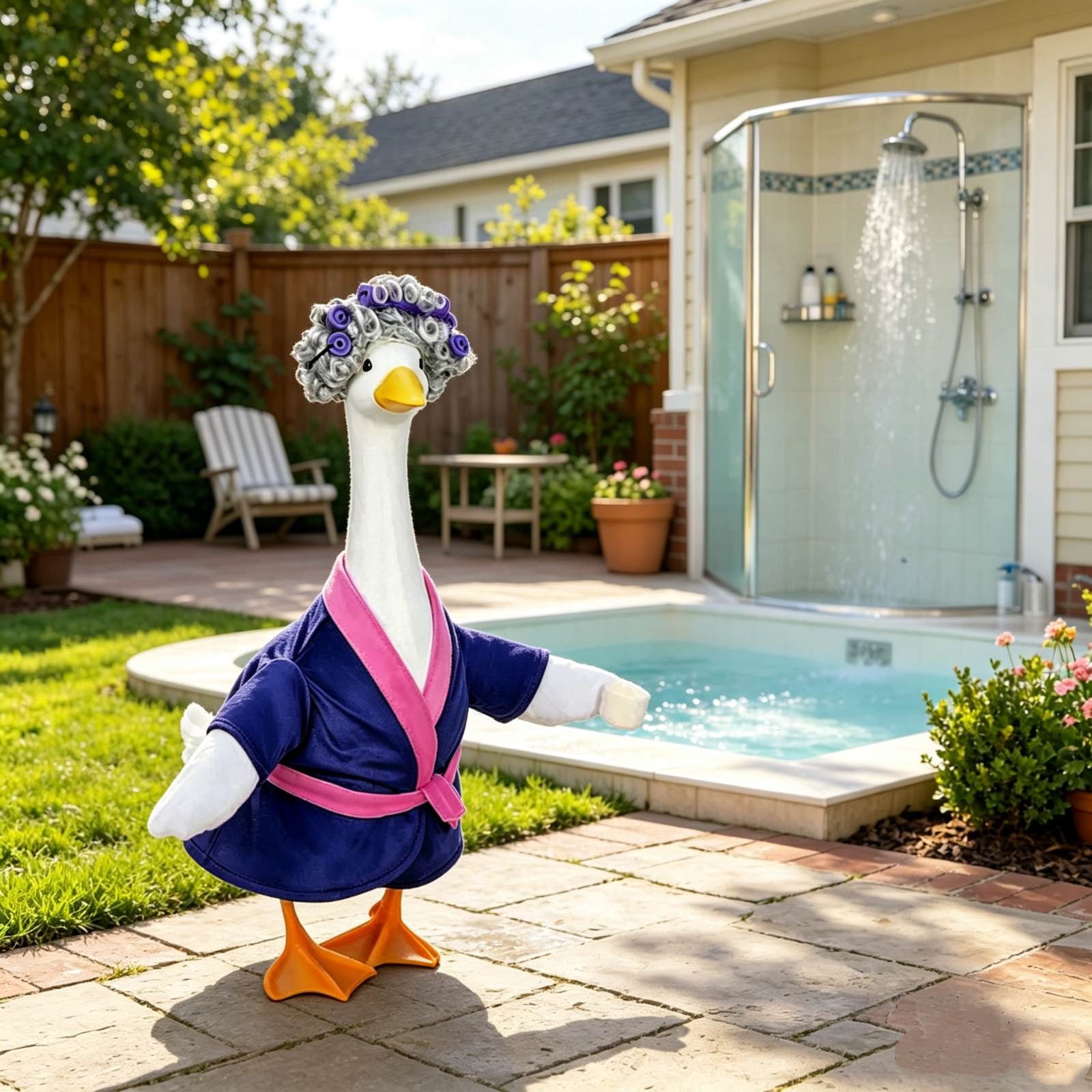 Garden Goose Outfit Costume, Porch Yard Decor, 23 in Fit, Nylon Spandex ...
