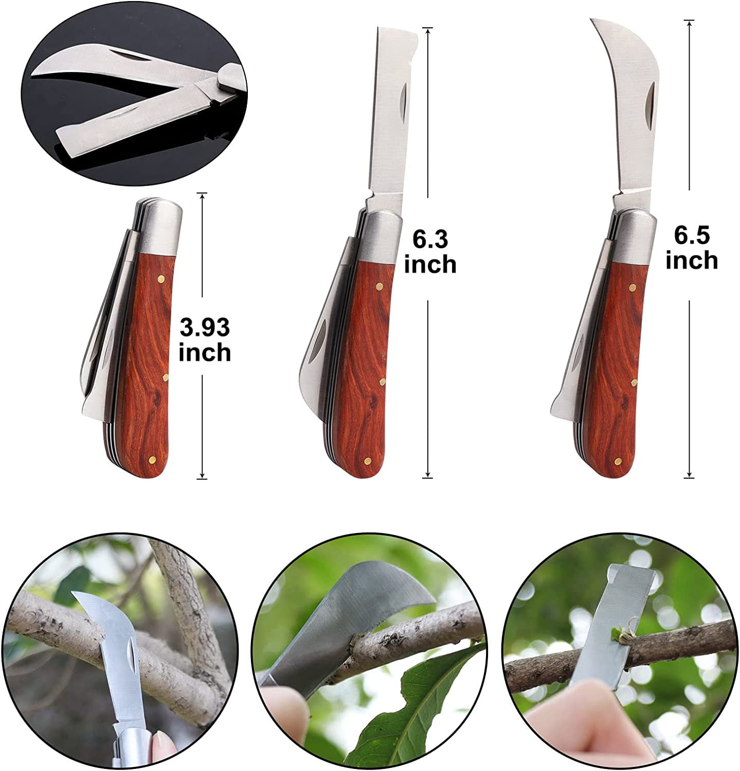 Garden Grafting Tool Kit with 2 in 1 Pruning Tools, 3 Replaceable ...