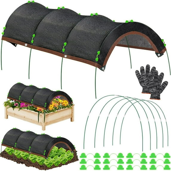 Garden Greenhouse Hoops Kit, Fiberglass Frame Greenhouse With Shade ...