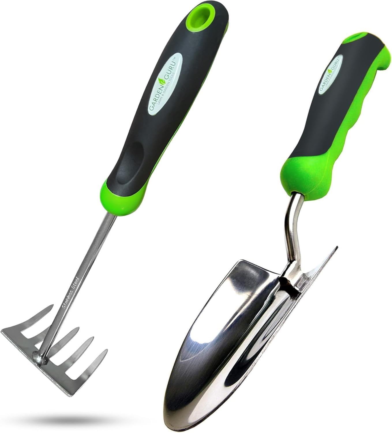Garden Guru Garden Tool Set 2pc Hand Trowel, Cultivator Rake – Heavy ...
