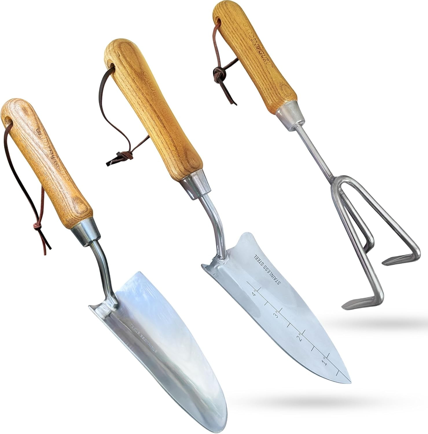 Garden Guru Garden Tool Set 3pc Hand Trowel Transplanter Cultivator ...