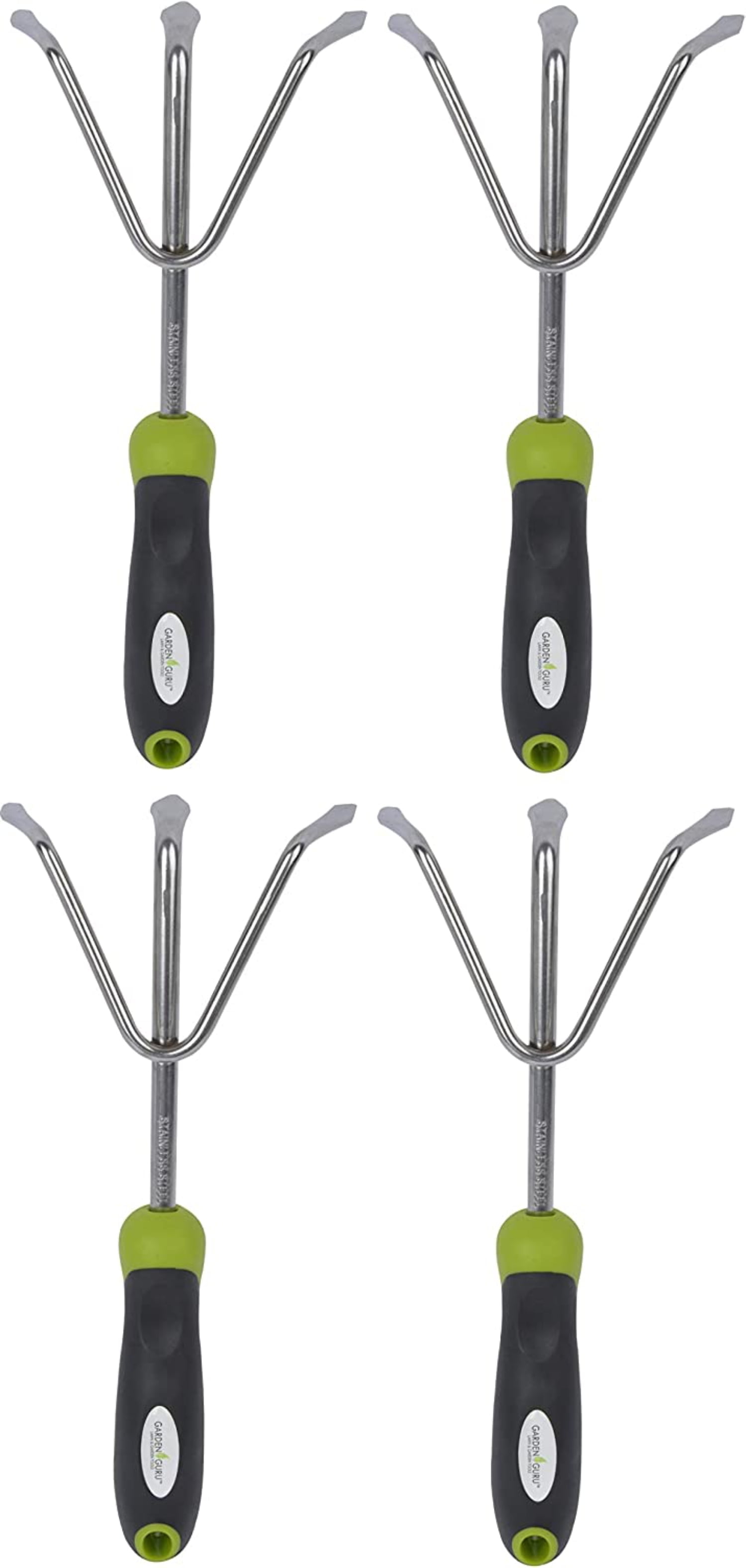 Garden Guru Hand Cultivator Rake Tiller Tool - Stainless Steel for ...