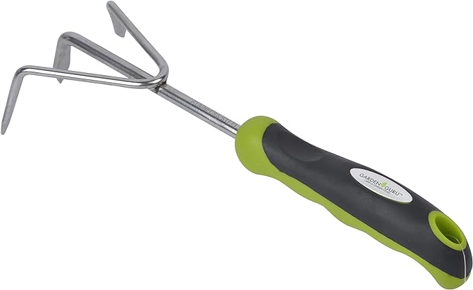 Garden Guru Hand Cultivator Rake Tiller Tool - Stainless Steel for ...