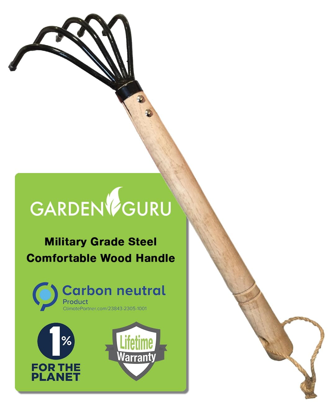 Garden Guru Hand Rake Cultivator Claw Soil Tiller - Military Grade ...