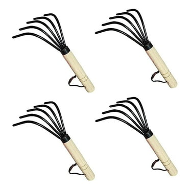 15" Gardeners Claw Rake | Military Grade Steel 6 Tines and Prime Wood ...
