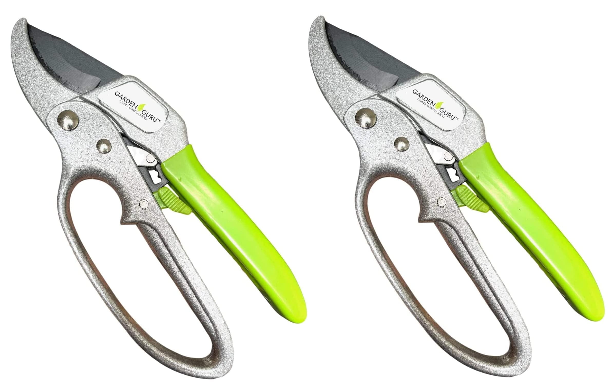 GARDEN GURU Ratchet Hand Pruning Shears - Professional Garden Clippers ...