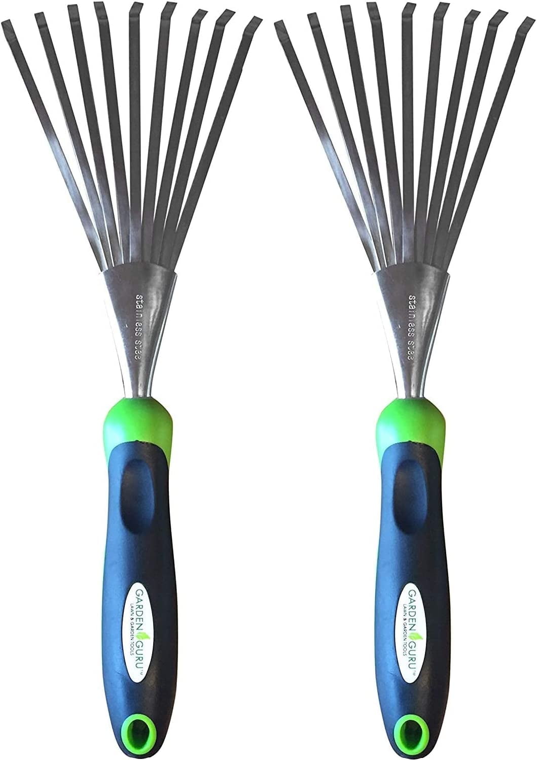 Garden Guru Stainless Steel Hand Rake Soil Tiller With Ergonomic Handle ...