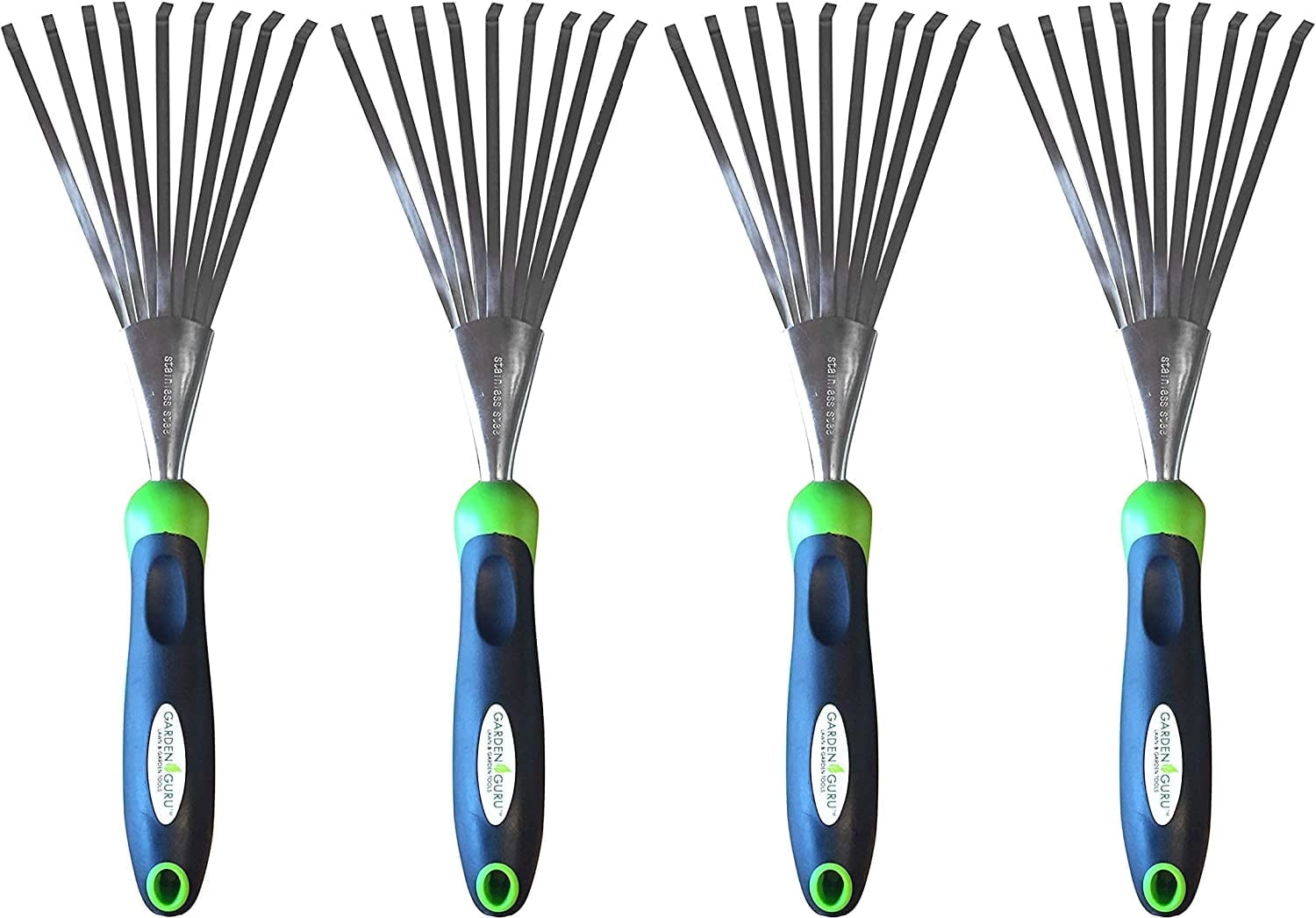 Garden Guru Stainless Steel Hand Rake Soil Tiller With Ergonomic Handle ...