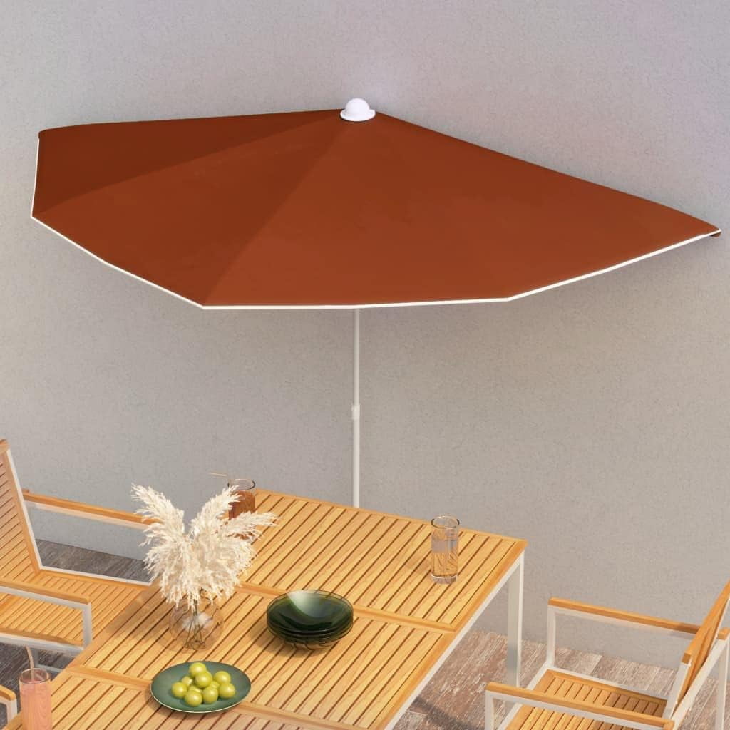 Garden Half Parasol with Pole,Sun Shade Umbrella,Outdoor Umbrellas ...