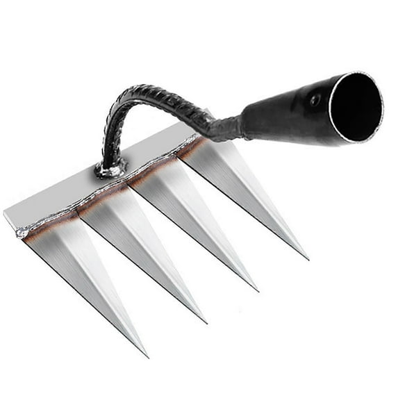 Garden Hand Rake Tool Metal Heavy Duty Weeding Rake with Sharp Tines ...