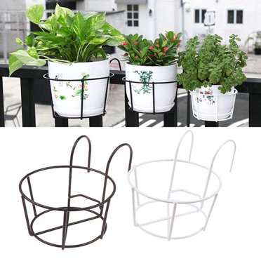 Rail Planters Hanging Railing Plant Holder Stand,Black Flower Pot ...