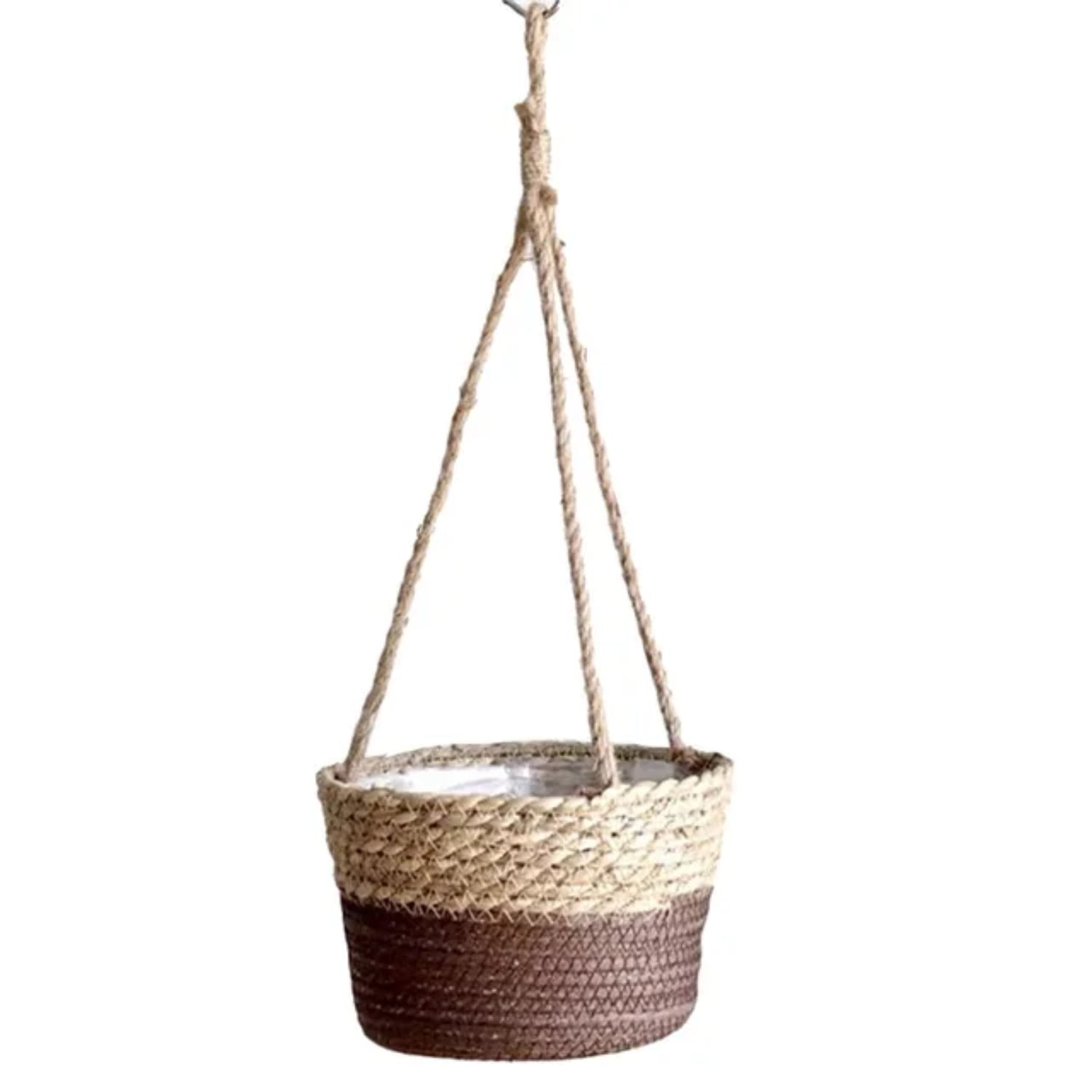 Garden Hanging Planter Macrame Plant Basket Jute Rope Woven Indoor ...