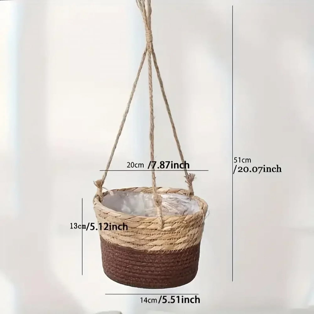 Garden Hanging Planter Macrame Plant Storage Basket Jute Rope ...