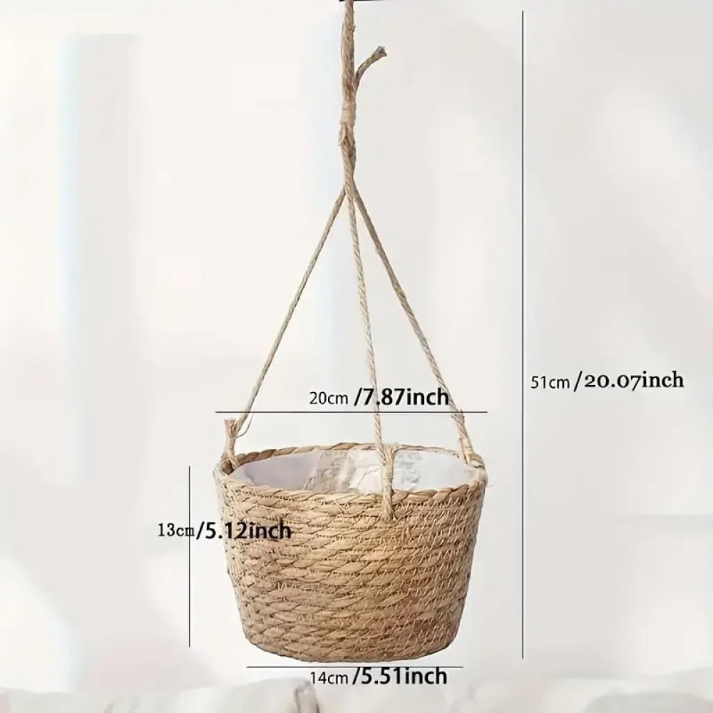 Garden Hanging Planter Macrame Plant Storage Basket Jute Rope ...