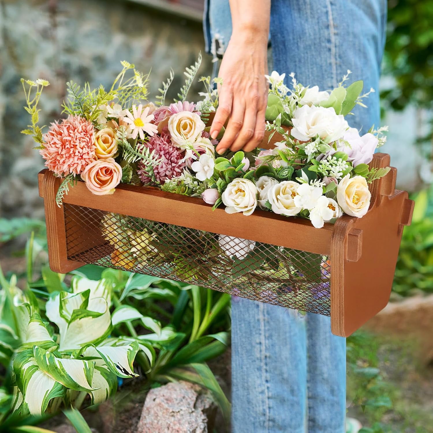 Garden Harvest Basket Mesh Storage with Handle Versatile Gardening ...