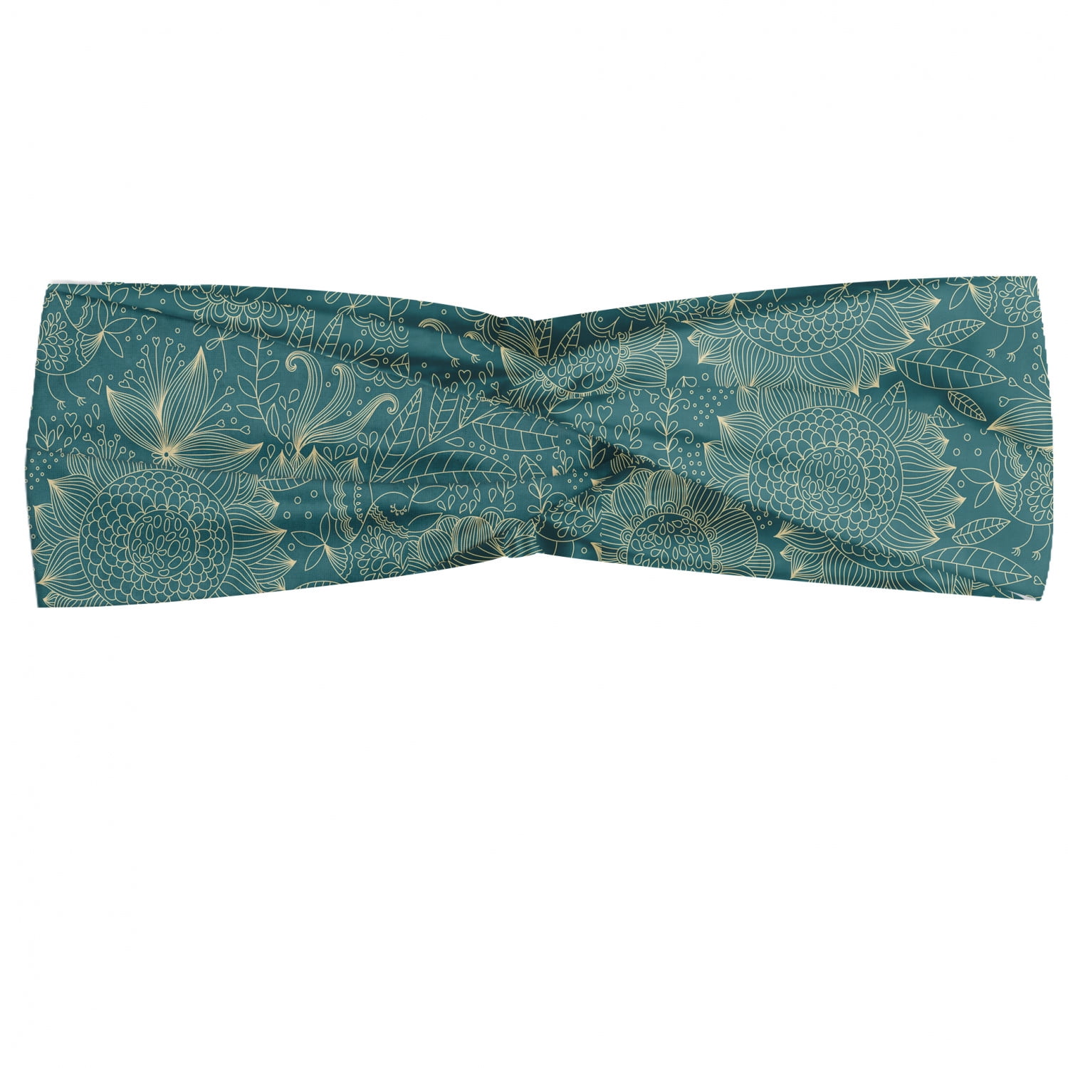 Garden Headband, Nostalgic Nature Inspired Hand Drawn Style Flower ...