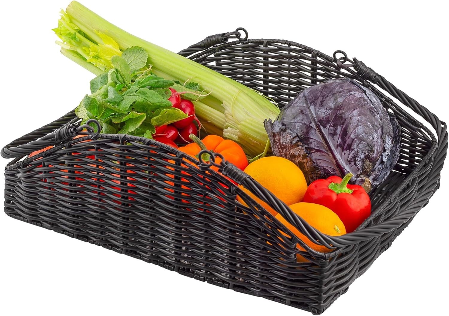 Garden Hod Basket; Charming Wicker-Style Harvesting Decorative Trug ...