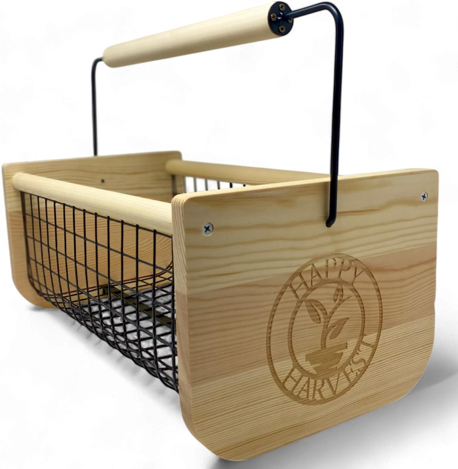 Garden Hod Harvesting Basket | Stylish Wooden Maine Hod Basket With Rotating Handle Perfect For ...