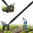 Garden Hoe,2 in 1 Heavy Duty Stirrup Hoe and Cultivator Gardening Tool ...