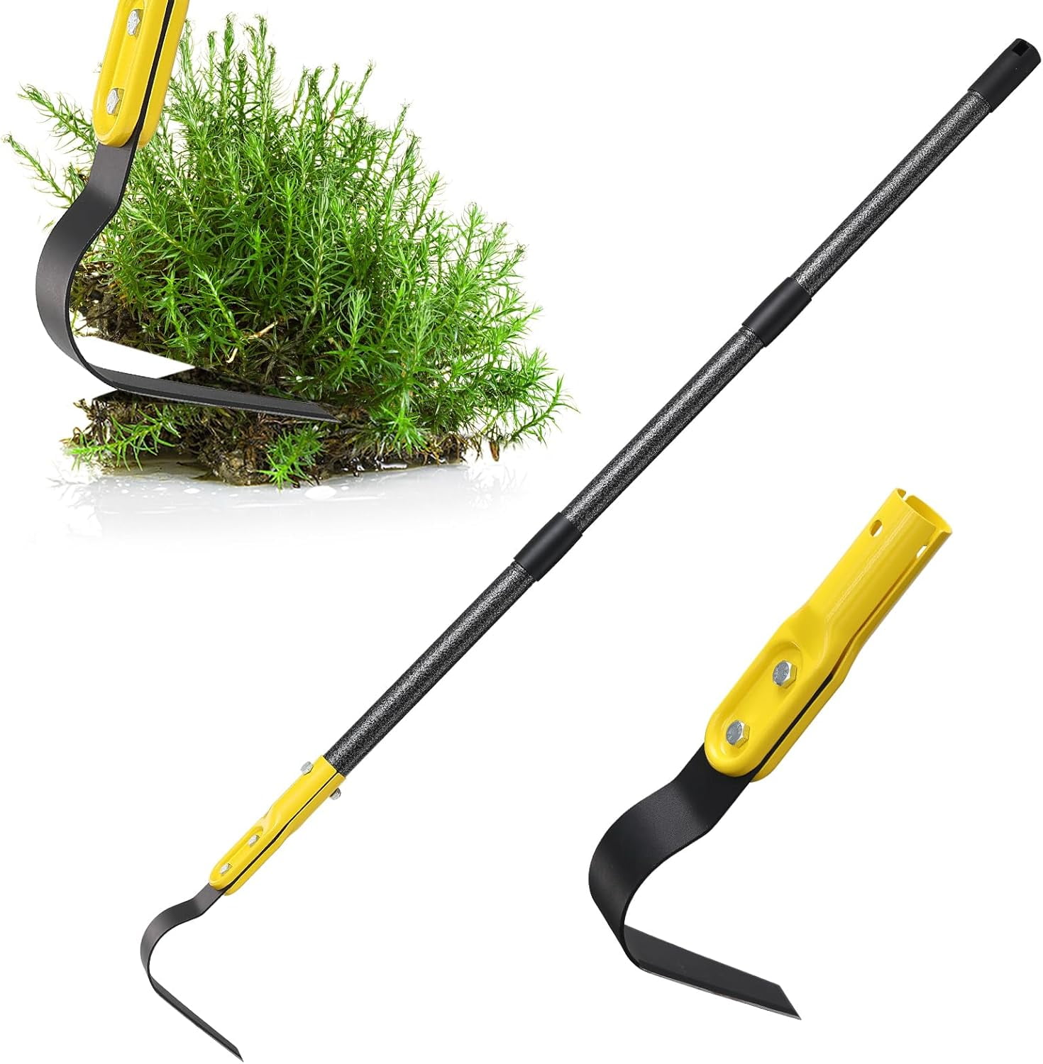 Garden Hoe Tool, 49 Inch L Shaped Hoe Garden Tools with Adjustable Long ...