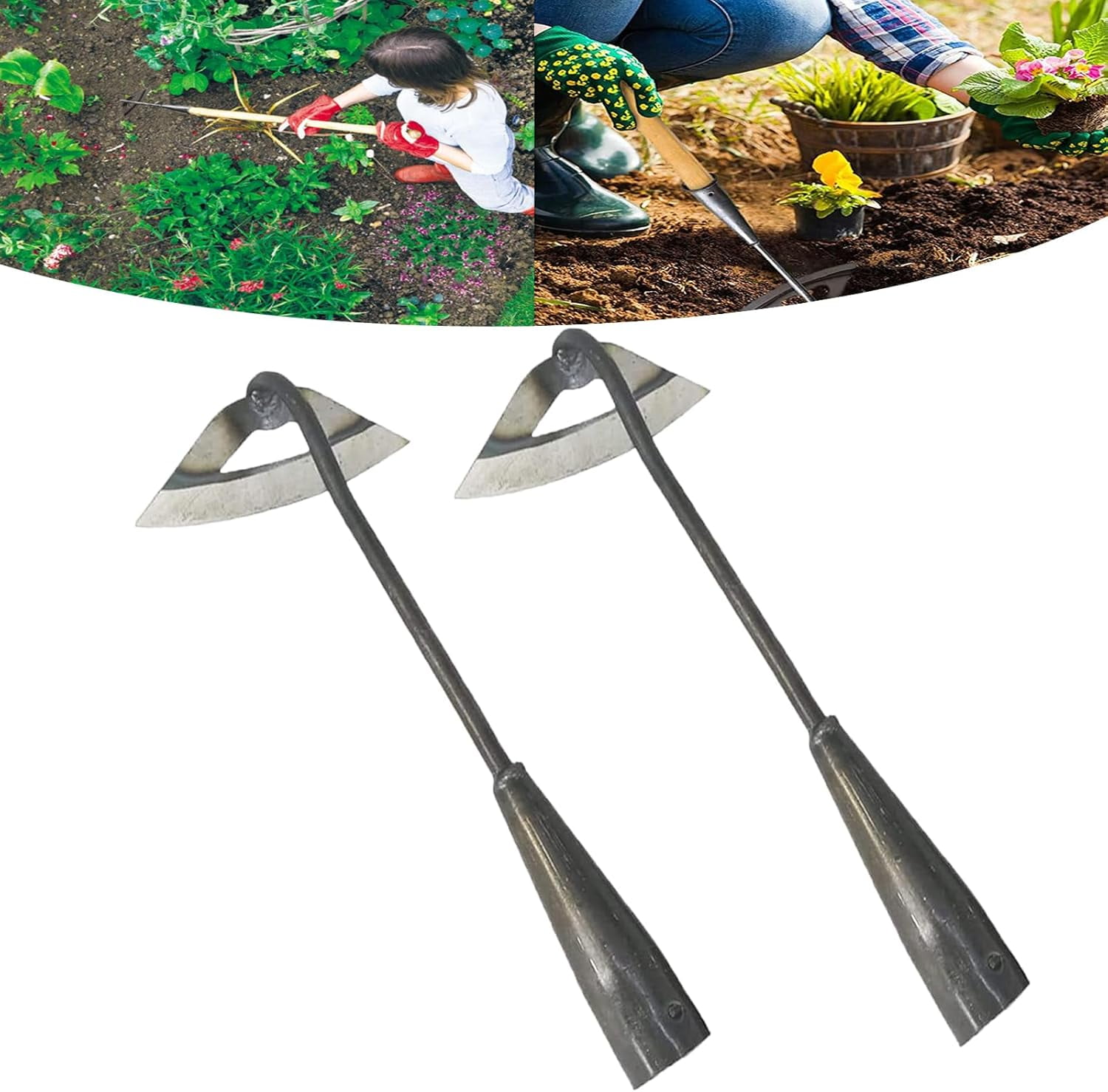 Garden Hand Tools Garden Hoe, Weeding Tool, Full Stainless Steel Hollow ...