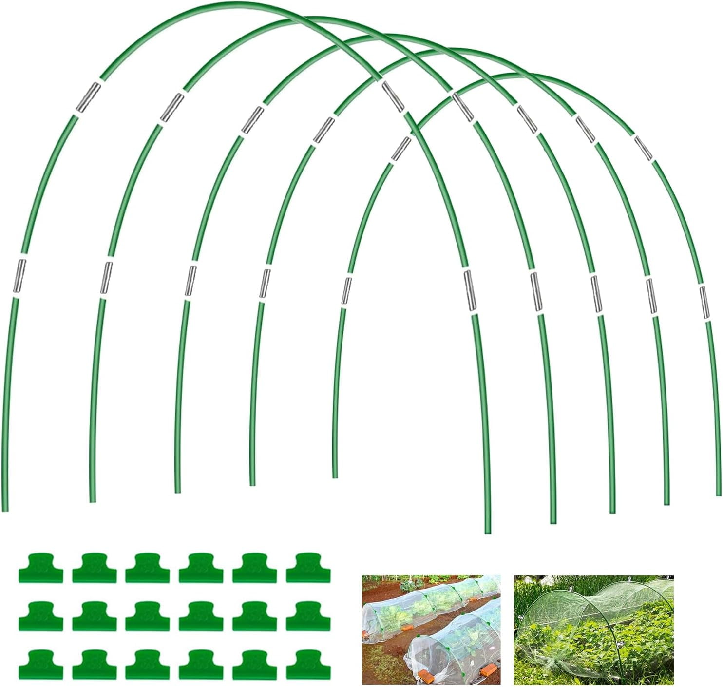 Garden Hoops for Raised Beds,25pcs Greenhouse Hoops, Rust-Free Coated ...