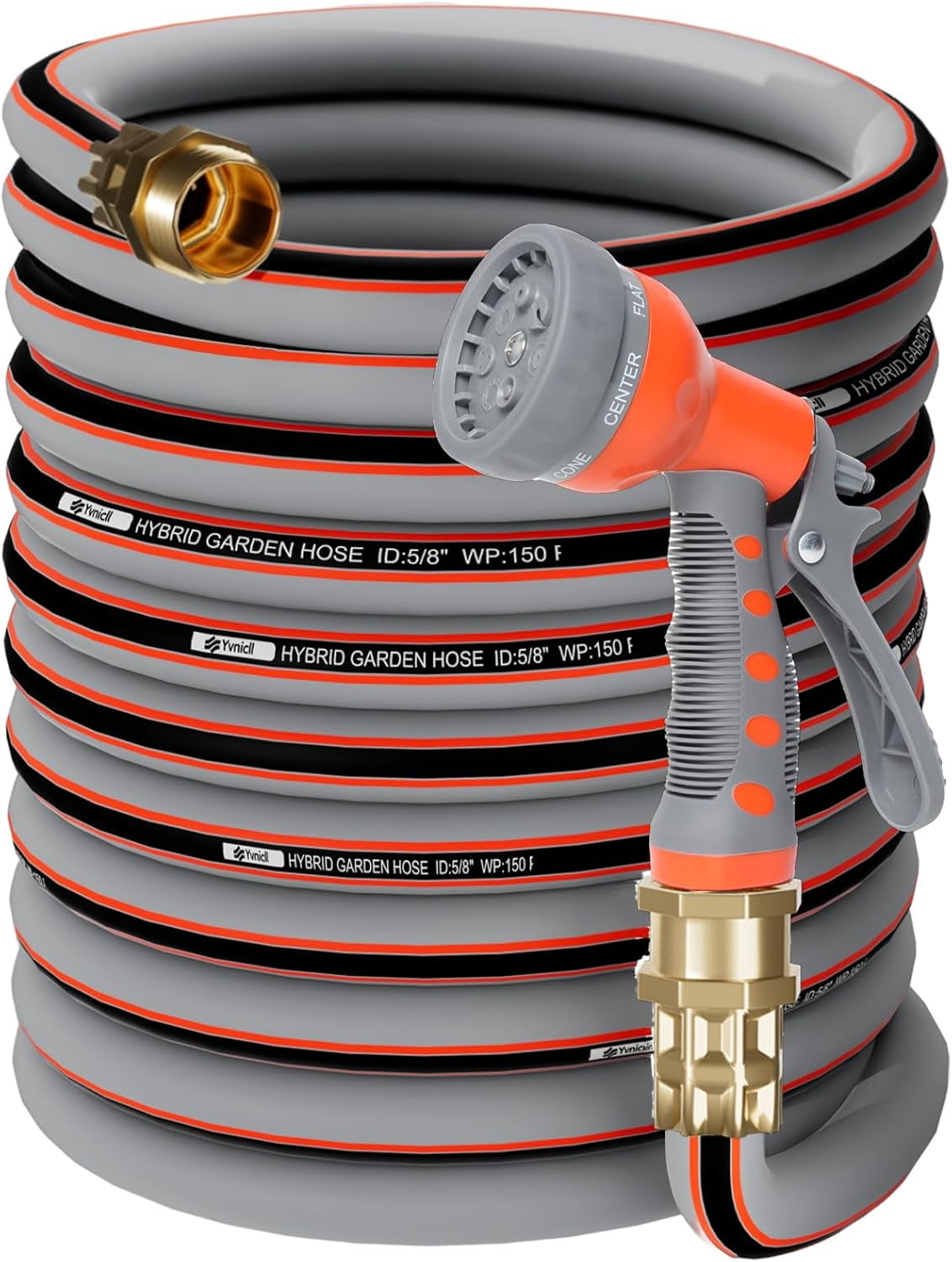 Garden Hose 100 ft 5/8, Rubber Water Hose Heavy Duty, Outdoor No Kink ...