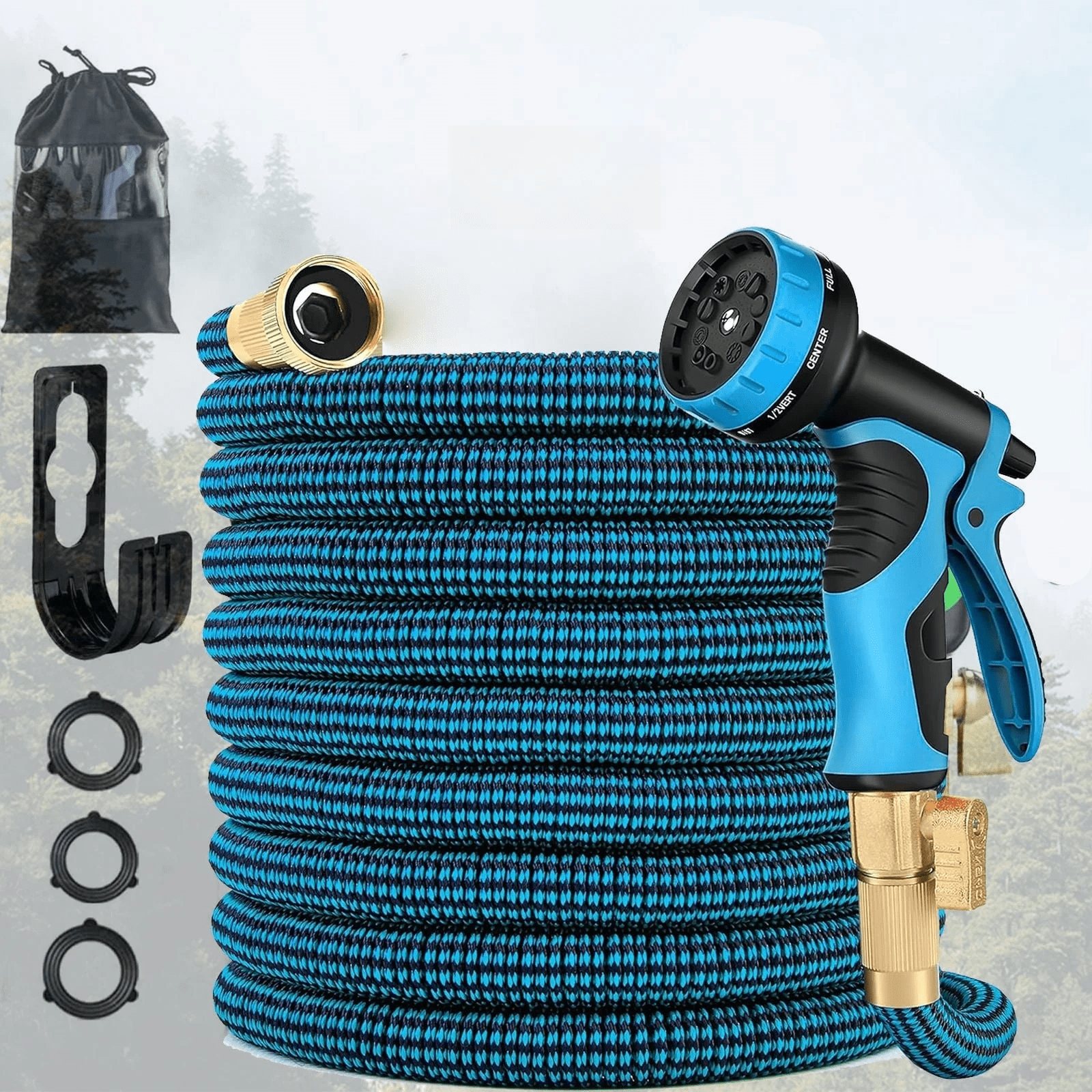 Garden Hose 100 ft, Non-Expandable Water Hose with 10 Function ...