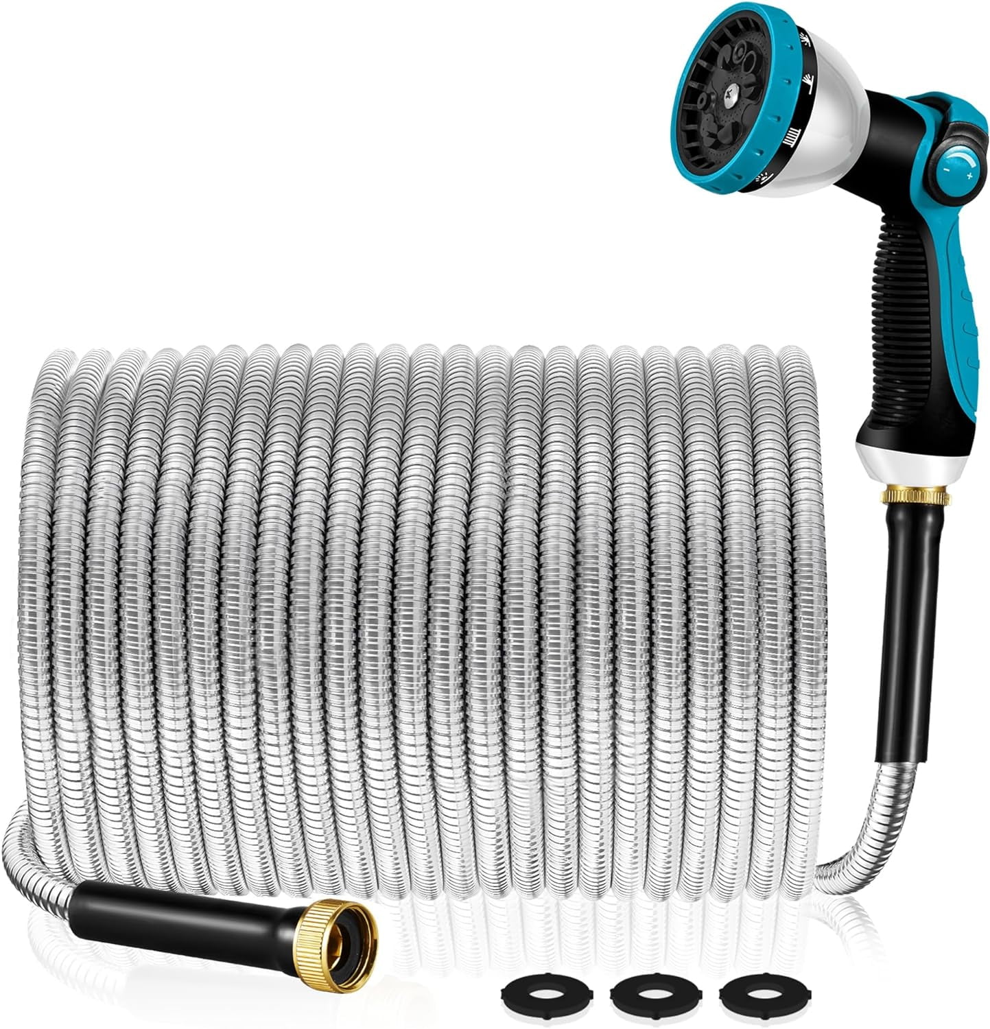 Garden Hose 100 ft - Water Hose 100 ft Metal Garden Hose Stainless ...