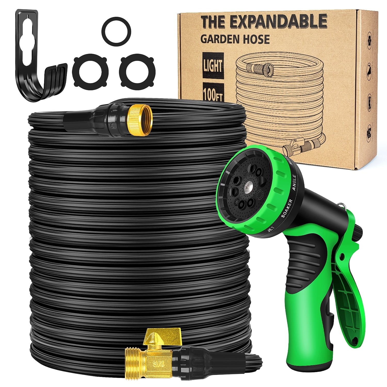 OFUN Garden Hose 100FT Expanding Lightweight Hose with 600PSI Burst ...