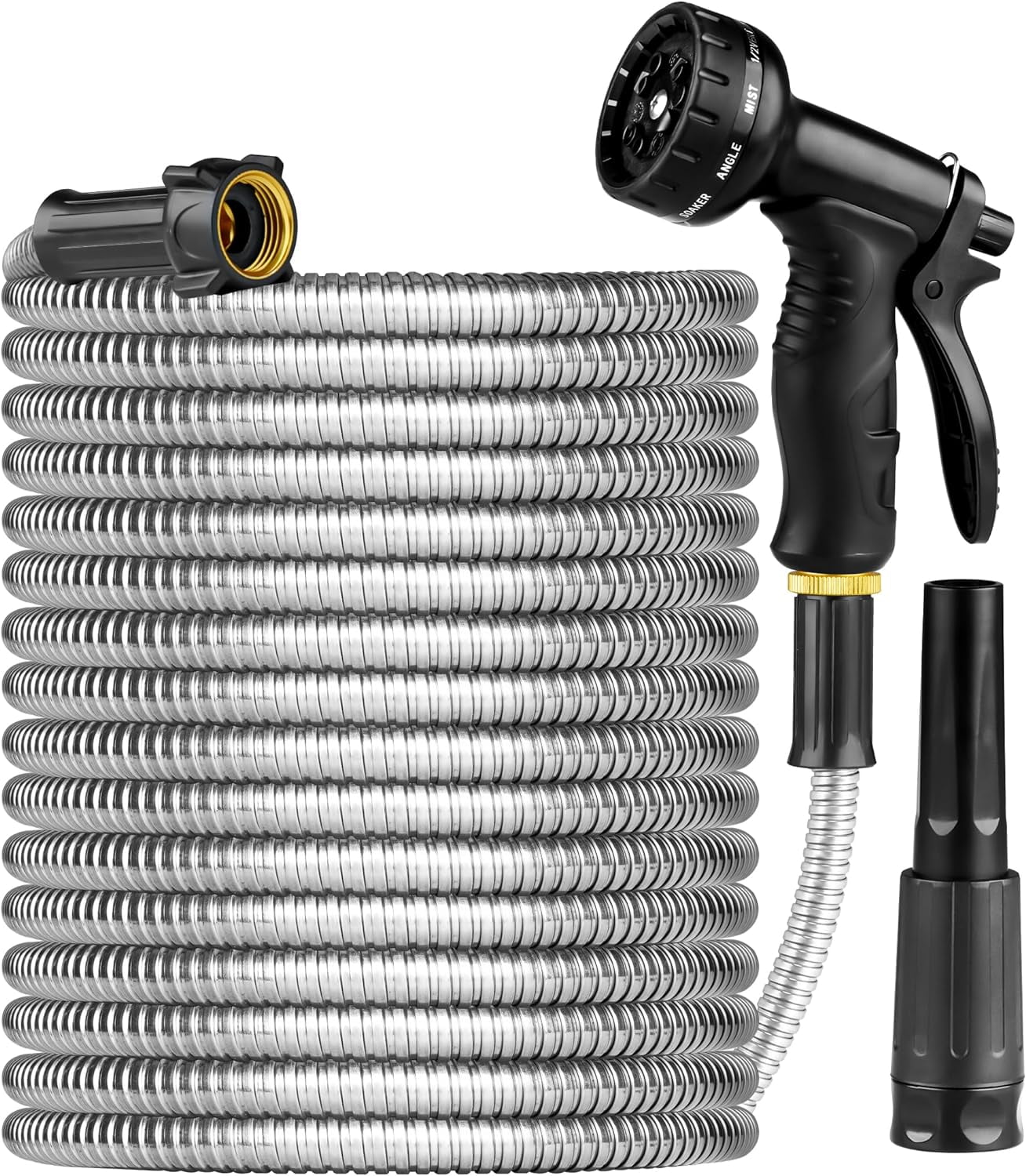 Garden Hose 100ft Expandable Metal Stainless Steel Water Hose with ...