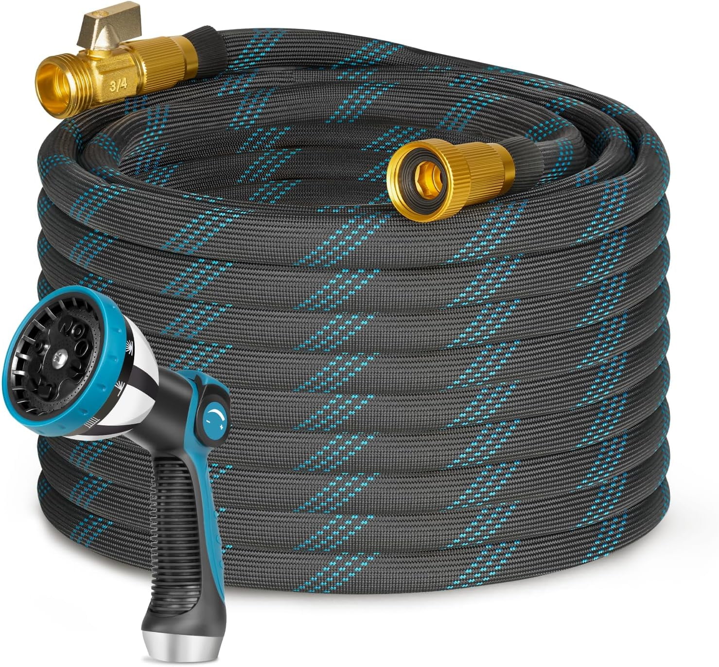 Garden Hose 100ft Flexible Water Hose with 10 Function Sprayer Leak ...