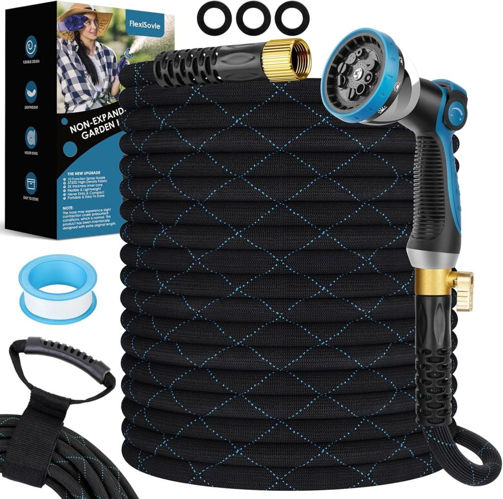 Garden Hose 150 ft, NON-EXPANDABLE Ultra Lightweight & Flexible Water ...