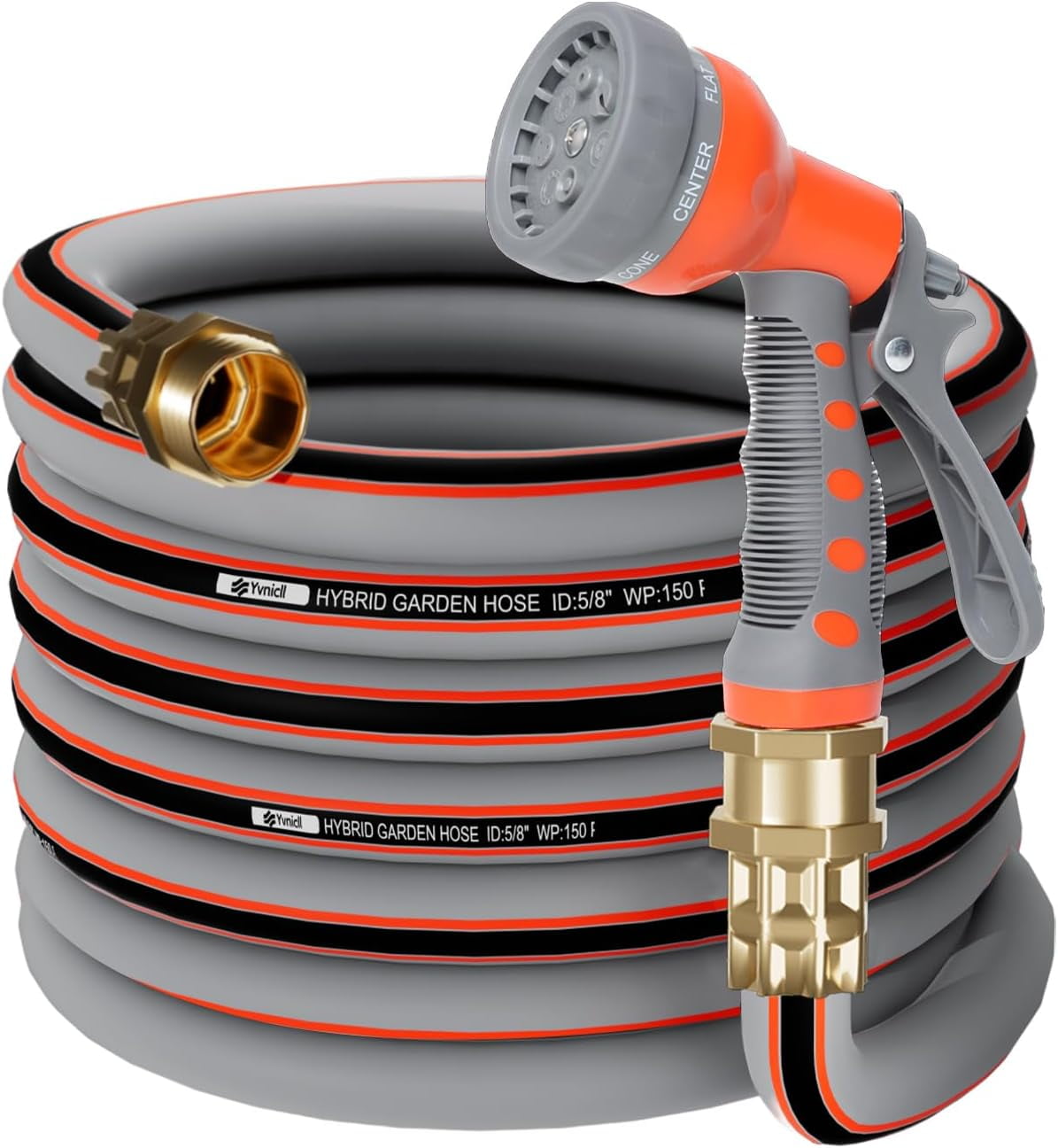 Garden Hose 25 ft 5/8,Rubber Water Hose Heavy Duty, Hybrid Durable ...