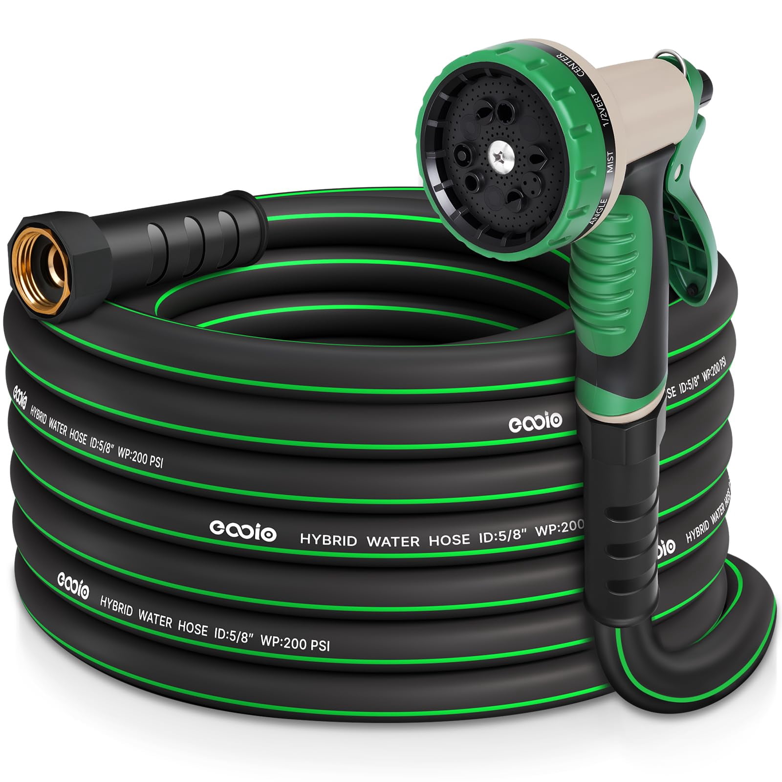 Garden Hose 25 ft x 5/8" with Nozzle, Water Hose Heavy Duty Flexible ...