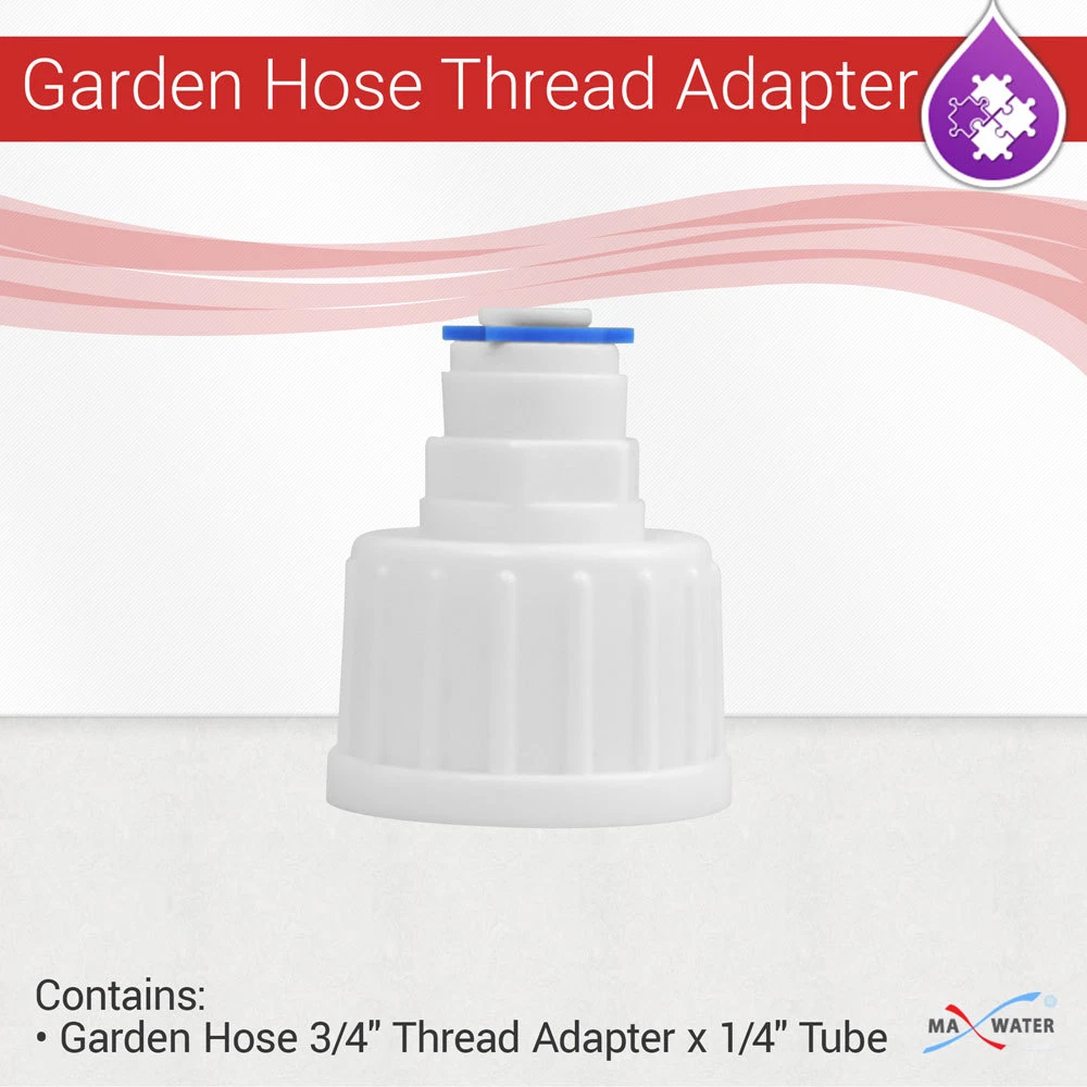 Garden Hose 3/4 Thread Adapter X 1/4 Tube, Reverse Osmosis Laundry ...