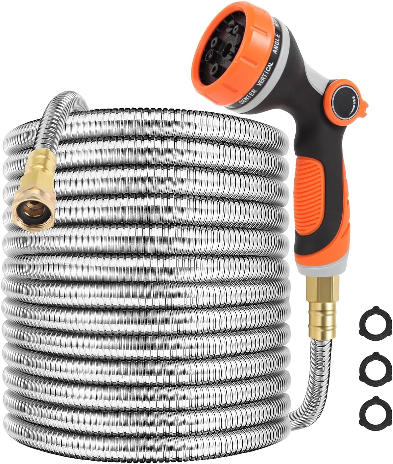 Garden Hose 50 ft with 10 Function Sprayer Nozzle, Lightweight ...
